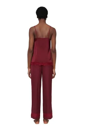 Simone Perele Satin Secrets Lounge Pants - Spinel Red