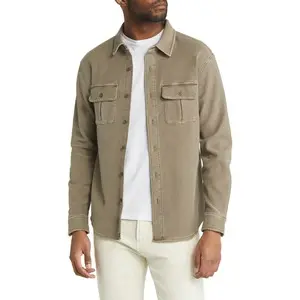 THE NORMAL BRAND Tailored Terry Shirt Jacket - Taupe