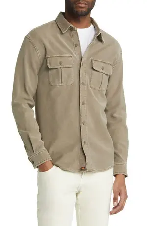 THE NORMAL BRAND Tailored Terry Shirt Jacket - Taupe