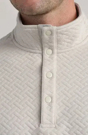 RHONE Quilted Relaxed Pullover - Bone