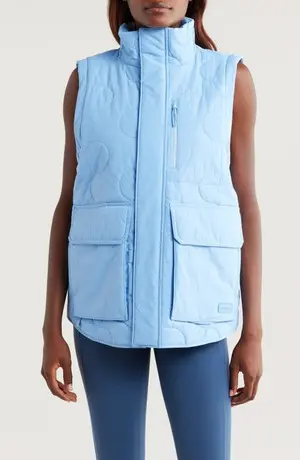 HALFDAYS Davis Convertible Quilted Jacket - Forget Me Not