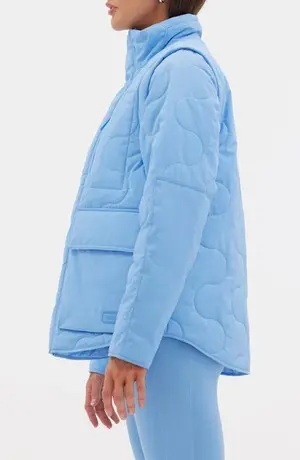 HALFDAYS Davis Convertible Quilted Jacket - Forget Me Not
