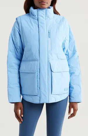 HALFDAYS Davis Convertible Quilted Jacket - Forget Me Not