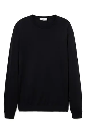Mango Crewneck Cotton Sweater - Dark Navy