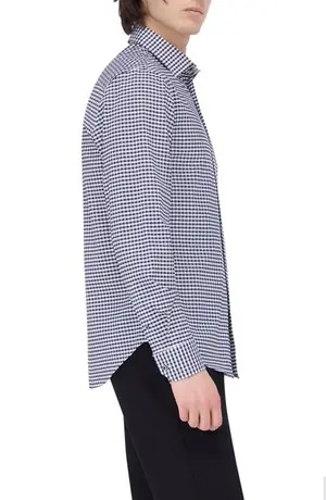Bugatchi James Ooohcotton® Gingham Button-up Shirt - Black
