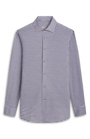 Bugatchi James Ooohcotton® Gingham Button-up Shirt - Black