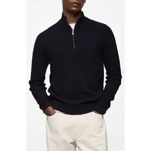 Mango Perkins Half-zip Sweater - Dark Navy