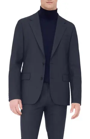 Bugatchi Solid Stretch Wool Travel Blazer - Cobalt