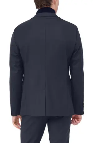Bugatchi Solid Stretch Wool Travel Blazer - Cobalt