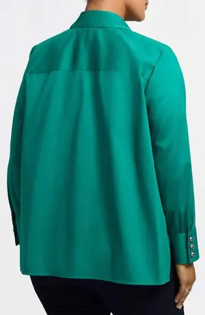 Foxcroft Pearly Bead Button-up Shirt - Emerald