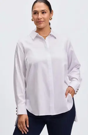Foxcroft Pearly Bead Button-up Shirt