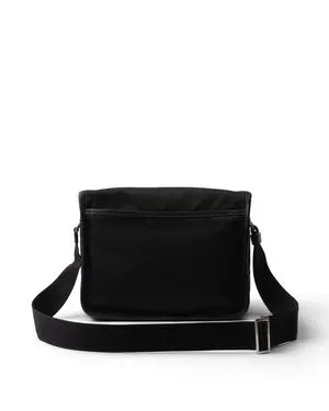 Prada Re-nylon And Saffiano Leather Shoulder Bag - Black