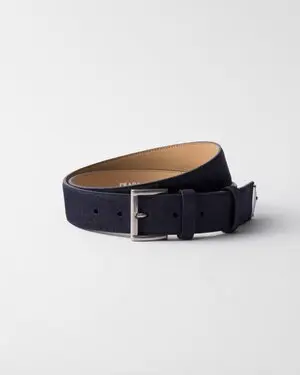 Prada Suede Belt - Navy