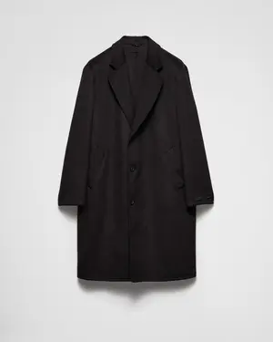 Prada Single-breasted Wool, Angora And Cashgora Coat