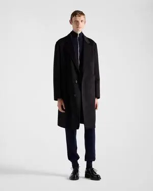 Prada Single-breasted Wool, Angora And Cashgora Coat