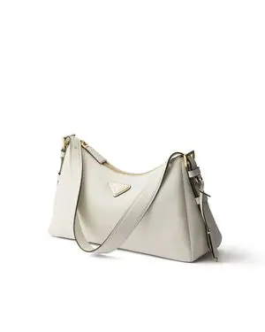 Prada Aimée Medium Leather Shoulder Bag - White