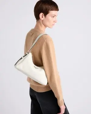 Prada Aimée Medium Leather Shoulder Bag - White
