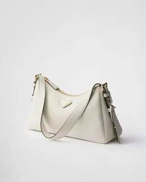 Prada Aimée Medium Leather Shoulder Bag - White