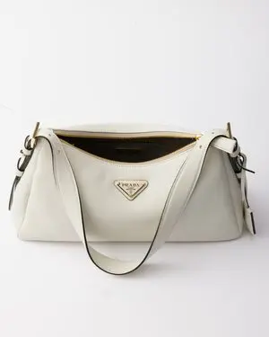 Prada Aimée Medium Leather Shoulder Bag - White