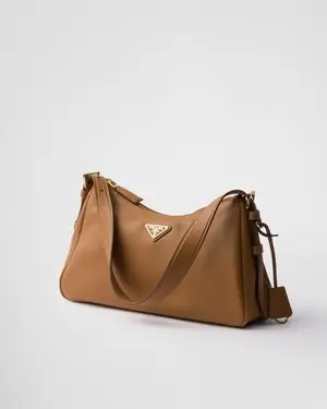 Prada Aimée Medium Leather Shoulder Bag - Brown