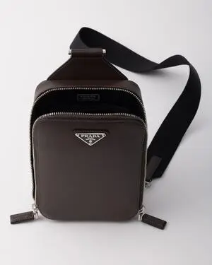 Prada Saffiano Leather Brique Bag - Brown