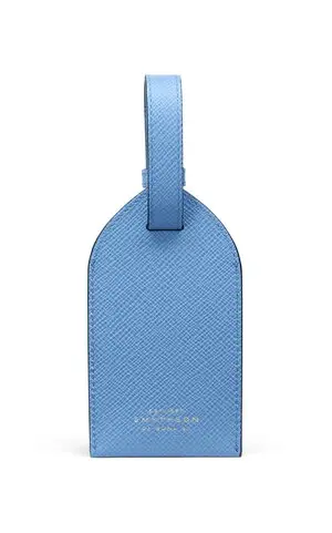 Smythson Panama Leather Luggage Tag - Blue