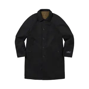 Supreme Reversible Houndstooth Overcoat - Black
