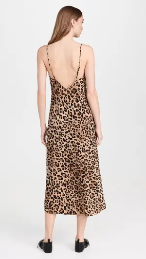 Ayr Leopard Print Silk Charmeuse Dress
