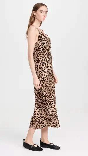 Ayr Leopard Print Silk Charmeuse Dress