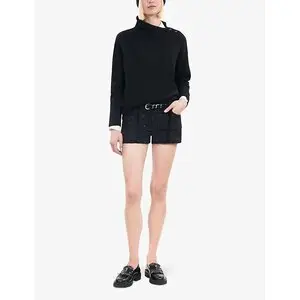 The Kooples High-neck Knitted Wool Jumper - Black