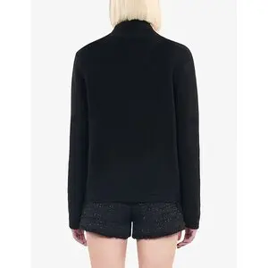 The Kooples High-neck Knitted Wool Jumper - Black