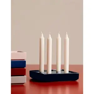 HAY Mattone Stoneware Candle Holder - Dark Blue