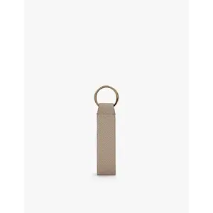 Smythson Panama Grained Leather Keyring - Sandstone