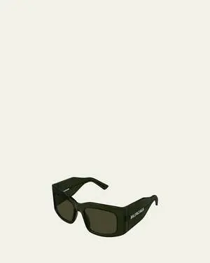 Balenciaga Bb0328s Rectangle Sunglasses - Green
