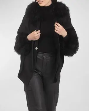 Gorski Gorski Wool & Lamb Cape Black