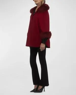 Gorski Wool & Lamb Cape - Wine