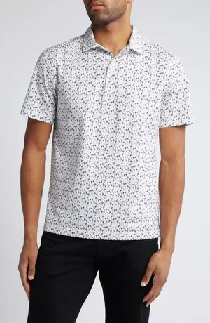 Bugatchi Victor Ooohcotton® Cocktail Print Polo - White