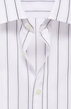 Mango Regular Fit Stripe Button-up Shirt - Violet