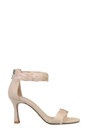 Pelle Moda Breece Feathered Ankle Strap Sandal - Beige