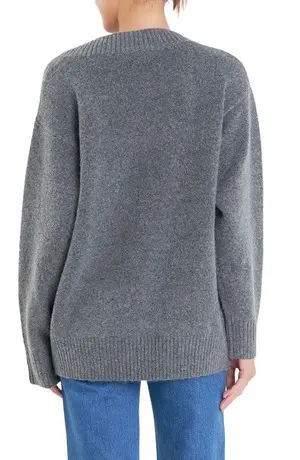 English Factory Oversized V-neck Sweater - Charcoal
