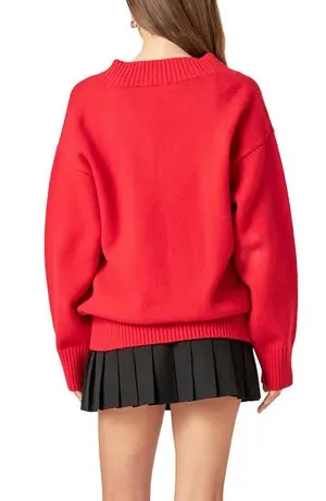 English Factory Oversized V-neck Sweater