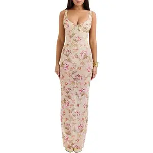 House Of Cb Robina Floral Gown - Sun Bleached