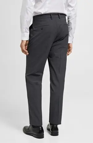 Mango Prince Of Wales Check Super Slim Fit Stretch Trousers