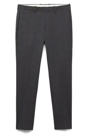 Mango Prince Of Wales Check Super Slim Fit Stretch Trousers