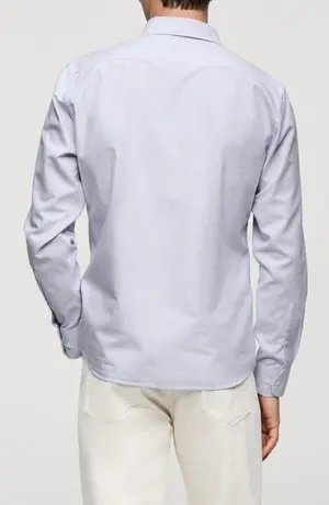 Mango Kodak Stripe Regular Fit Poplin Button-down Shirt