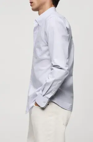 Mango Kodak Stripe Regular Fit Poplin Button-down Shirt
