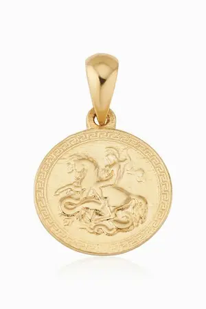 ORADINA 14k Triumph Coin Pendant Charm - Yellow Gold