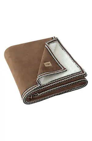 UGG Kirkwood Braid Trim Throw Blanket - Chai Spice