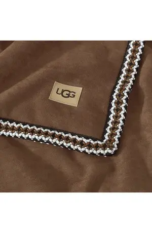 UGG Kirkwood Braid Trim Throw Blanket - Chai Spice