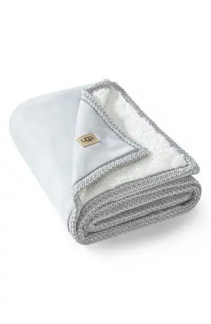 UGG Kirkwood Braid Trim Throw Blanket - Gray Violet